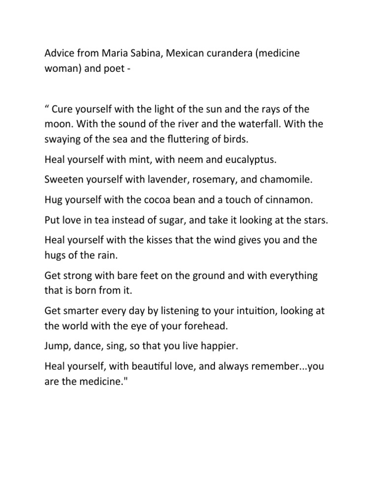 Advice From Maria Sabina | PDF | Religion & Spirituality | Poetry