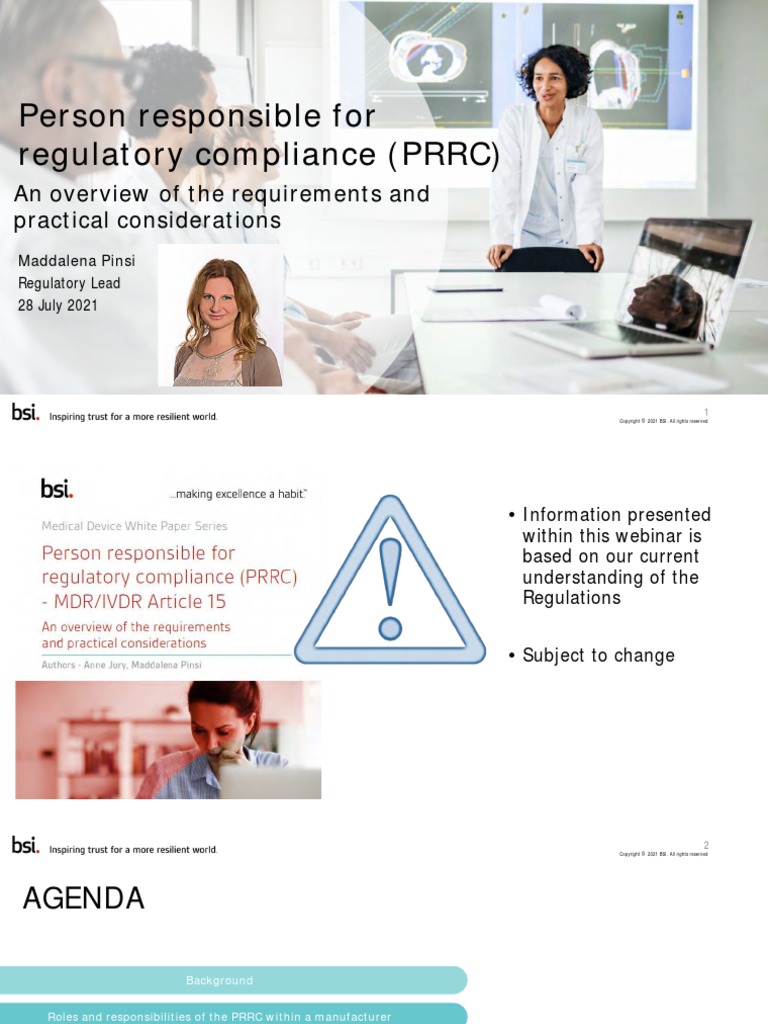 Person Responsible For Regulatory Compliance (PRRC) : An Overview of ...