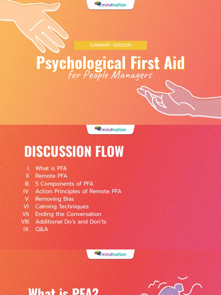 (SUMMARY) Psych First Aid - Deck | PDF | Communication | Social Support