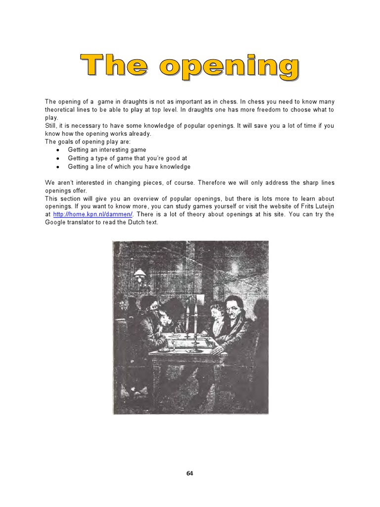 S2.The Opening of The Game of Draughts | PDF | Chess | Abstract ...