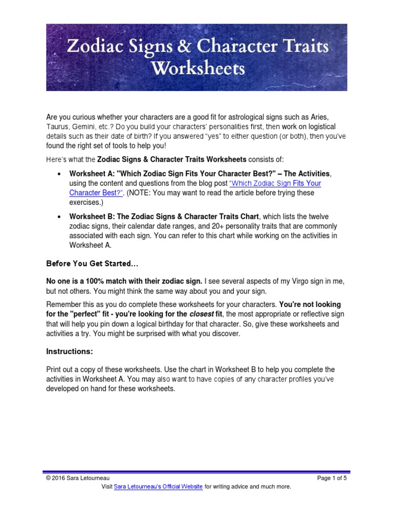 The Activities,: "Which Zodiac Sign Fits Your Character Best ?" | PDF ...