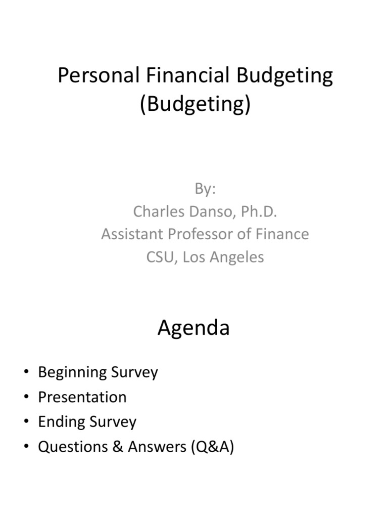 Personal Financial Budgeting: An Overview of Budgeting Approaches ...