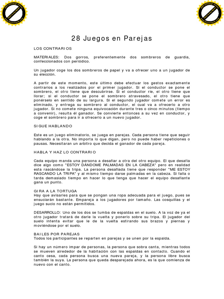 Juegos Divertidos para Parejas | PDF