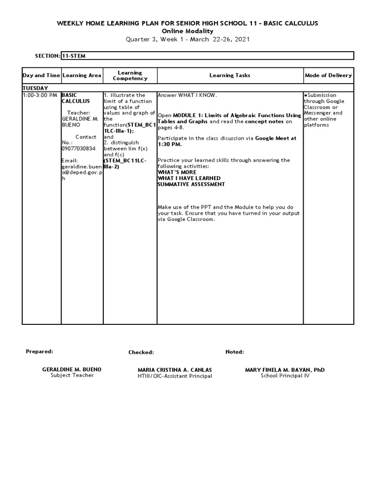 Q3 WEEK1 WHLP Basic Calculus | PDF