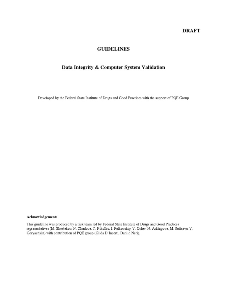 Data Integrity Guidance For Russia | PDF | Verification And Validation ...
