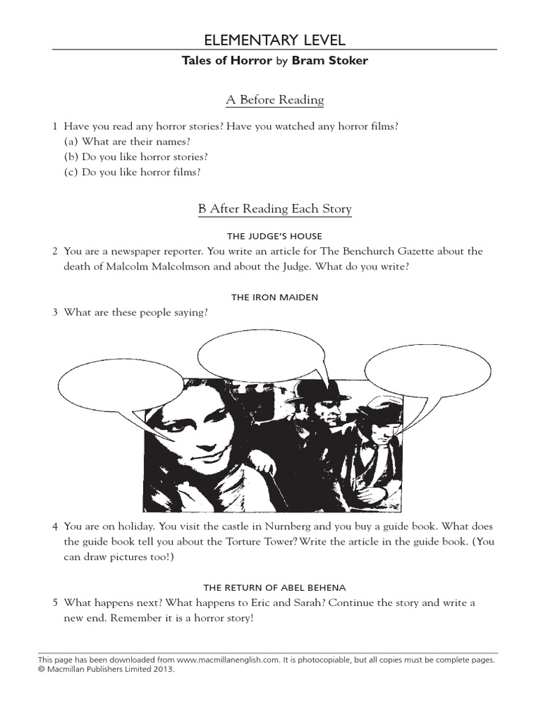 Tales of Horror Worksheet | PDF | Horror Fiction