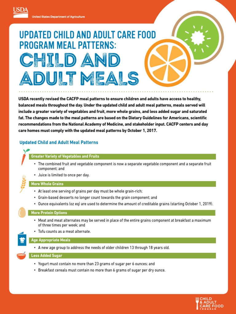 CACFP MealBP | PDF | Meal | Vegetables