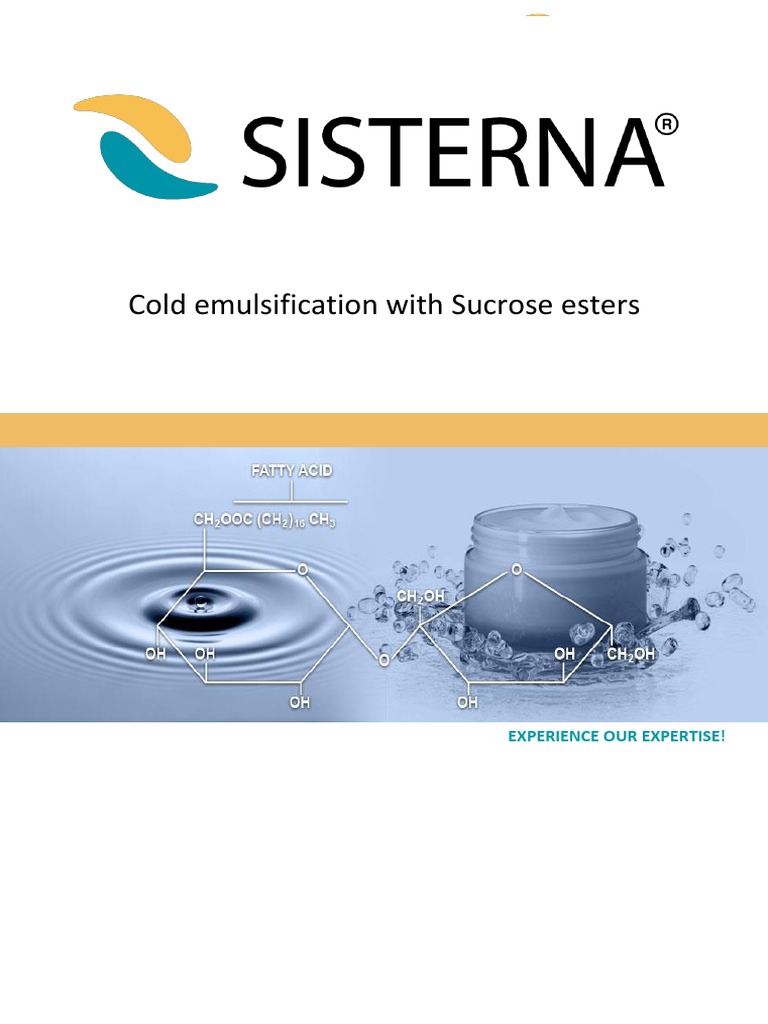 Cosmetic Concept TN Sucrose Esters As Cold Emulsifier | PDF | Emulsion ...