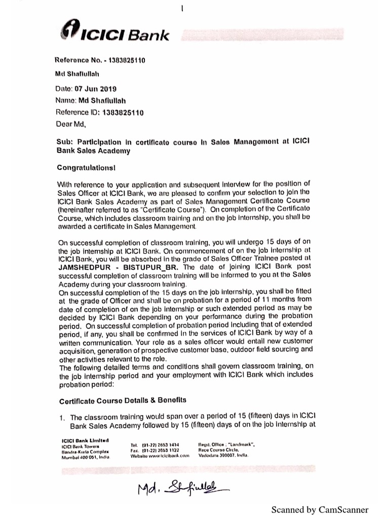 ICICI Bank Document Scans | PDF
