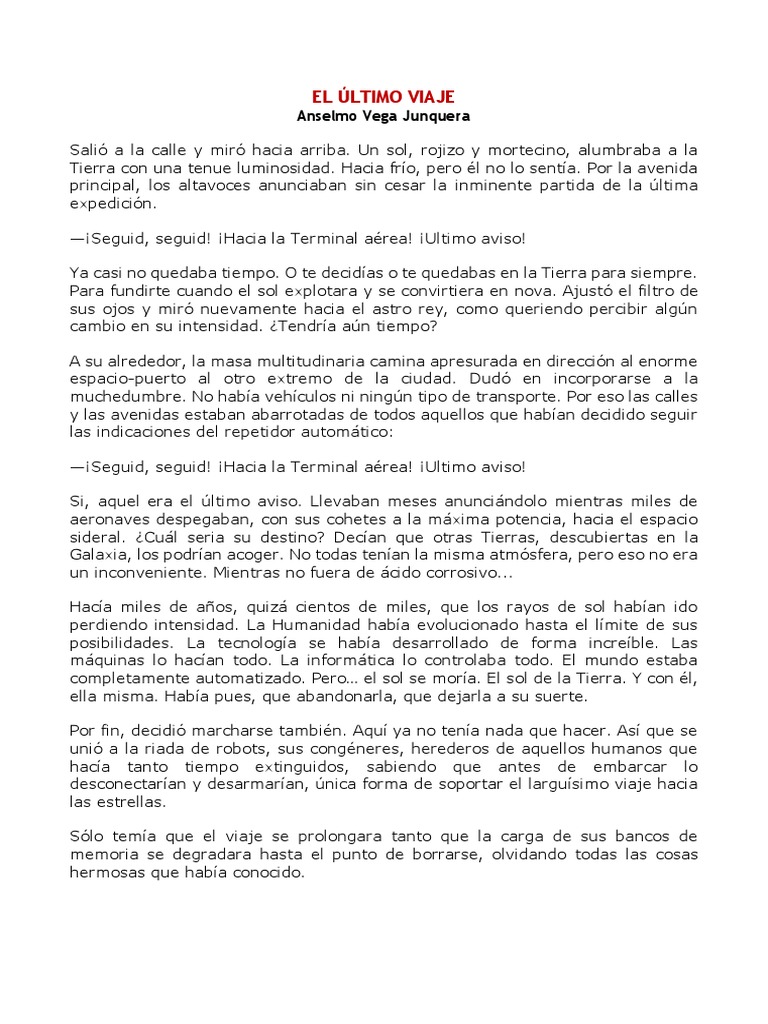 El Último Viaje de Anselmo Vega | PDF
