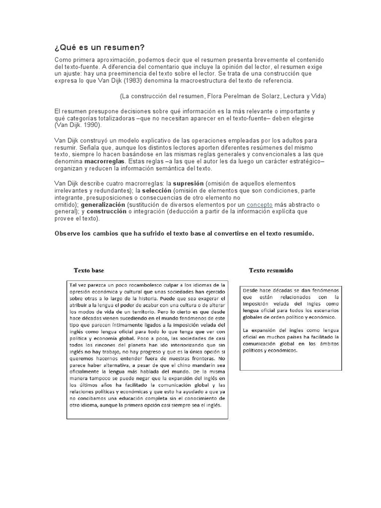 ¿Qué Es Un Resumen? | PDF