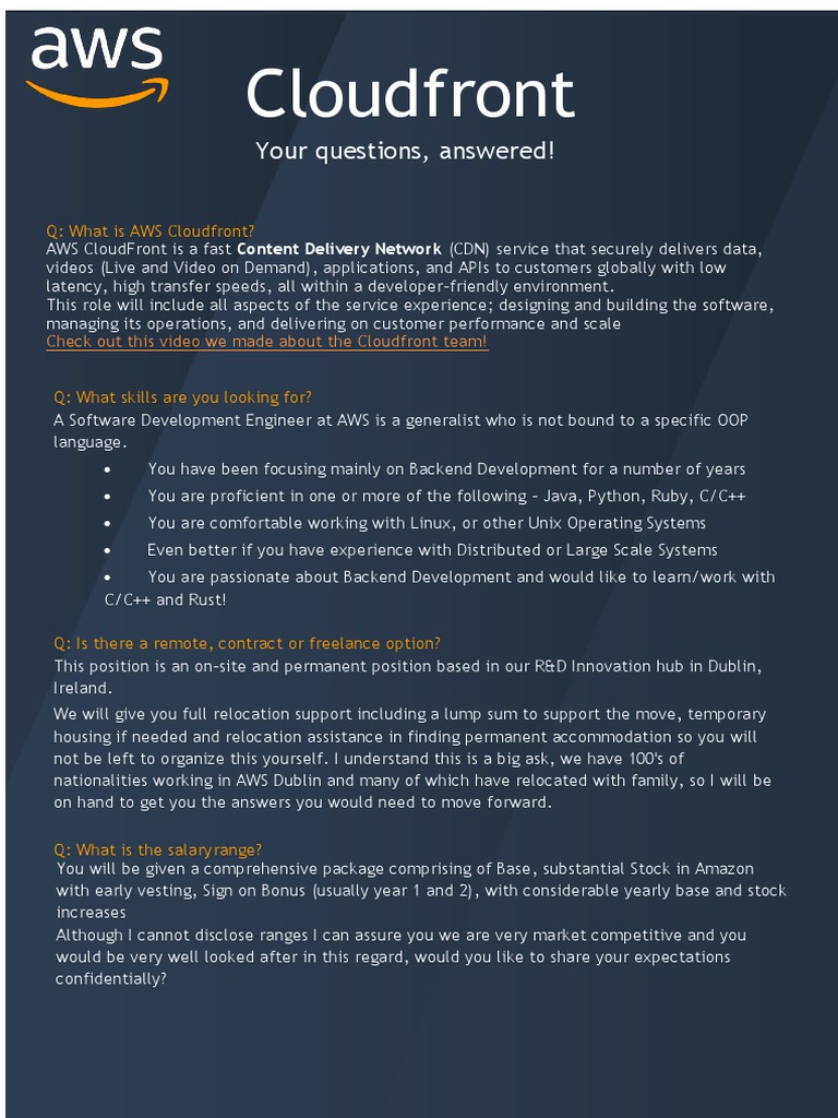 Aws Cloudfront Your Questions Answered Pdf Amazon Web Services