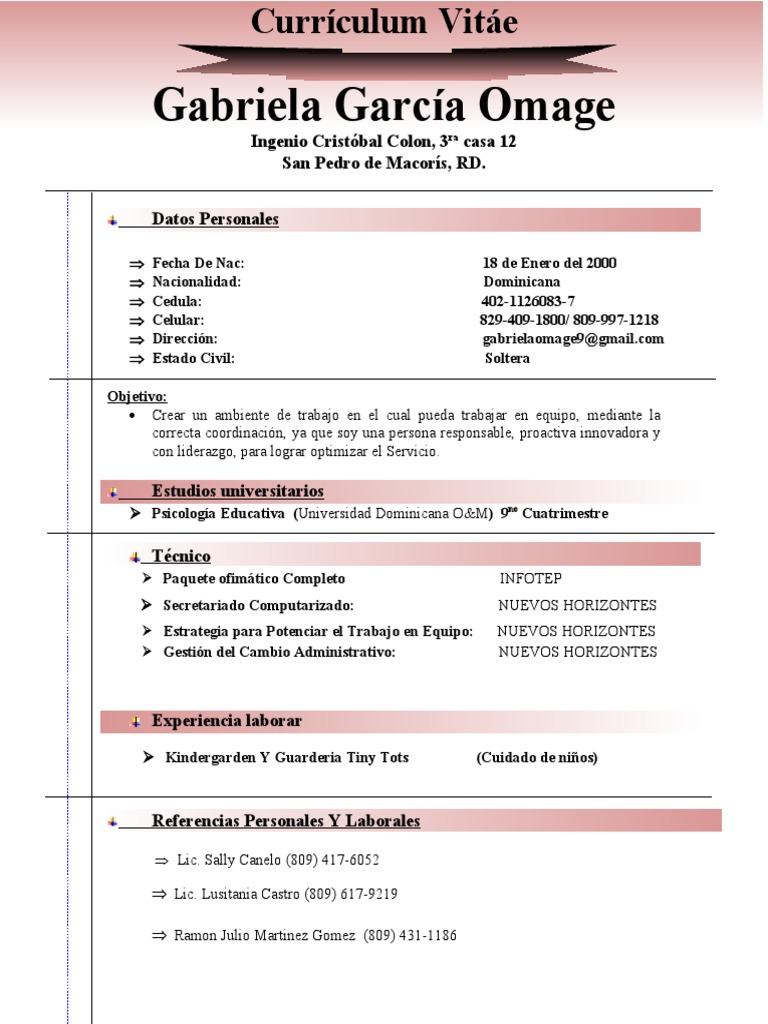 Currículum Vitae Gabriela | PDF