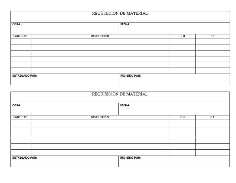 Requisición de Material | PDF