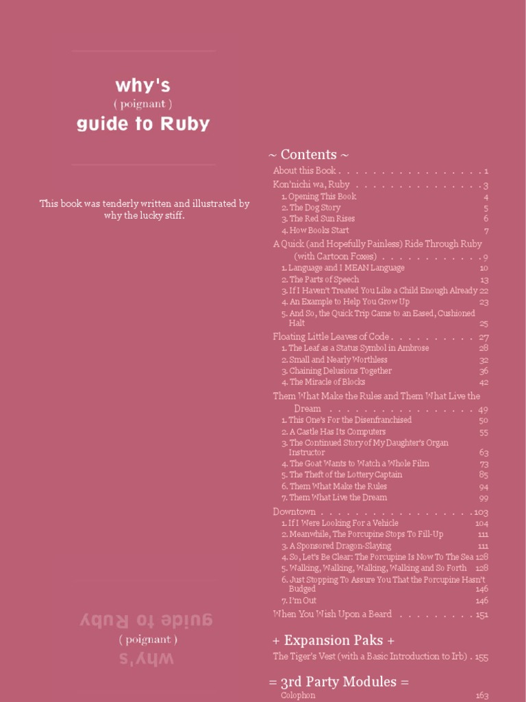 Ruby Guide Book | PDF | Ruby (Programming Language) | Bracket