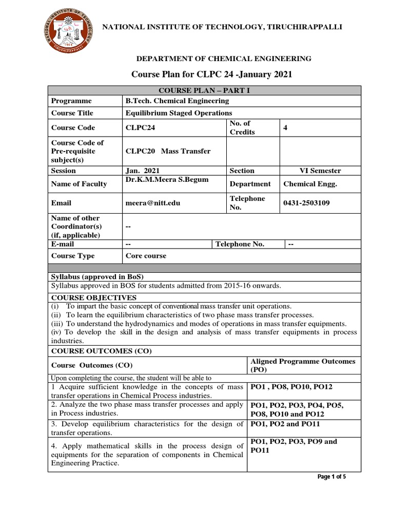Course Plan For CLPC 24 - January 2021: Upon Completing The Course, The ...