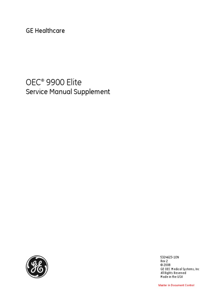 5324623-1EN Rev 02 9900 Elite Service Manual Supplement | PDF ...