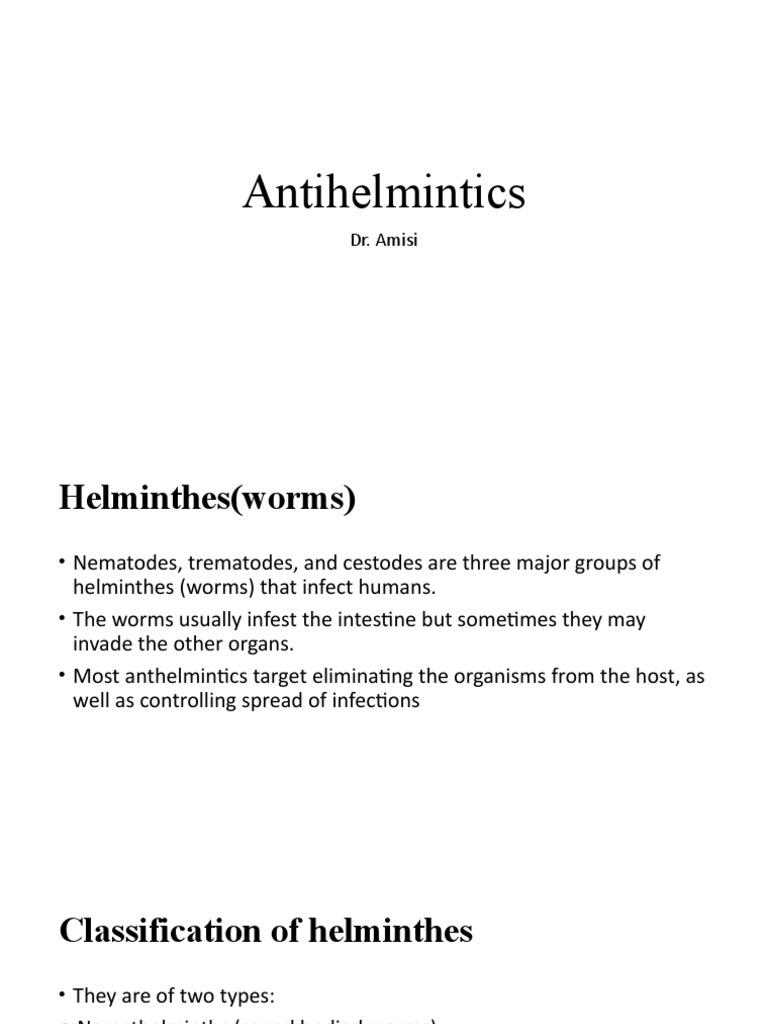 Antihemintic Drugs | PDF | Clinical Medicine | Microbiology