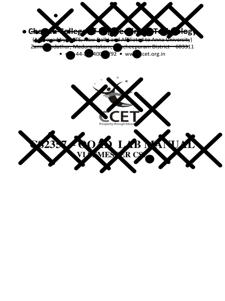 Cs2357 - Ooad Lab Manual: Chendu College of Engineering & Technology | PDF | Use Case | Formal ...