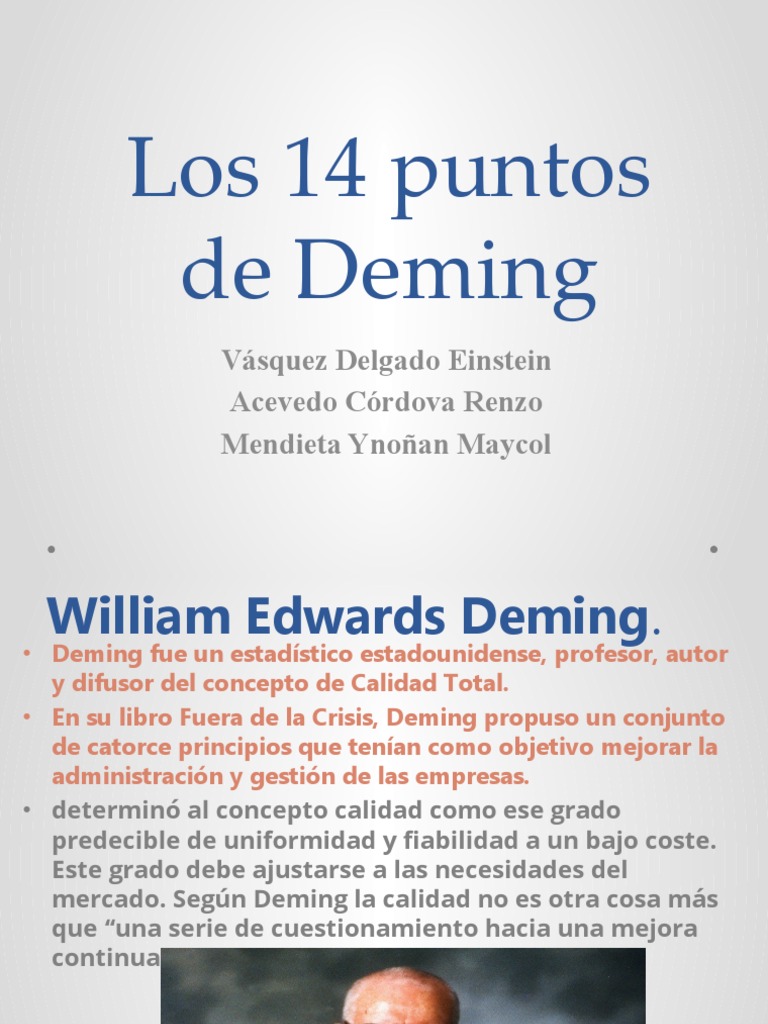 Los 14 Puntos de Deming | PDF