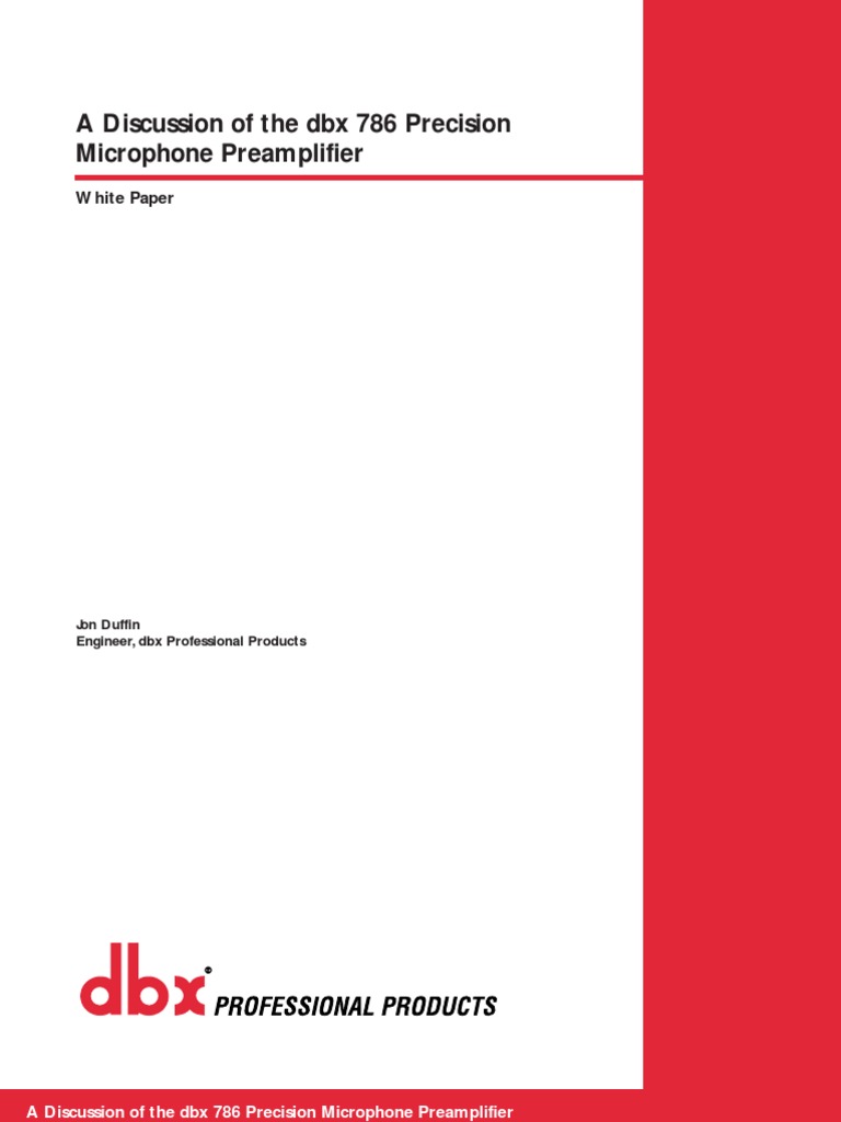 DBX 786 Mic Pre | PDF | Equalization (Audio) | Microphone