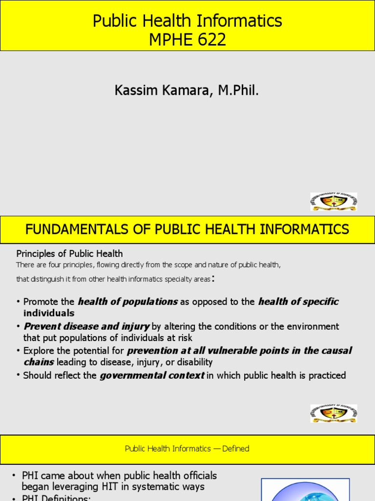 Fundamentals of Public Health Informatics: Principles, Applications ...