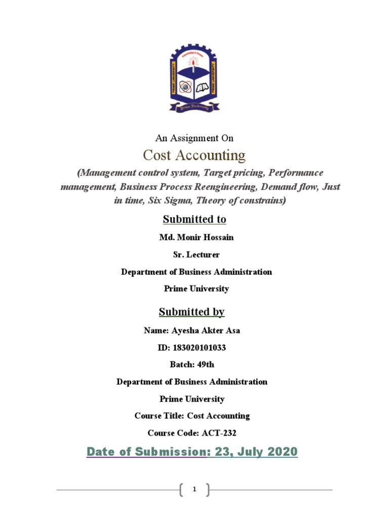 ACT-232 - Ayesha Akter Asa - 49th Batch - ID-183020101033 | PDF | Six ...