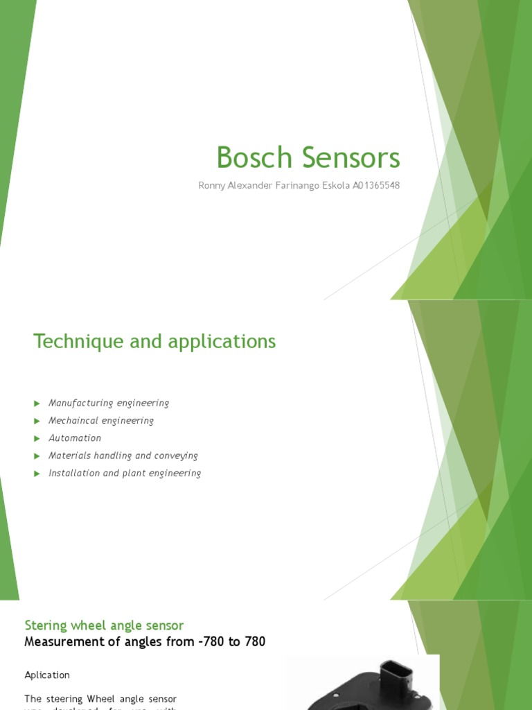 Bosch Sensors: Ronny Alexander Farinango Eskola A01365548 | PDF ...