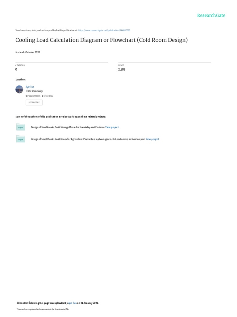 Cooling Load Calculation Diagram | PDF | Refrigeration | Enthalpy