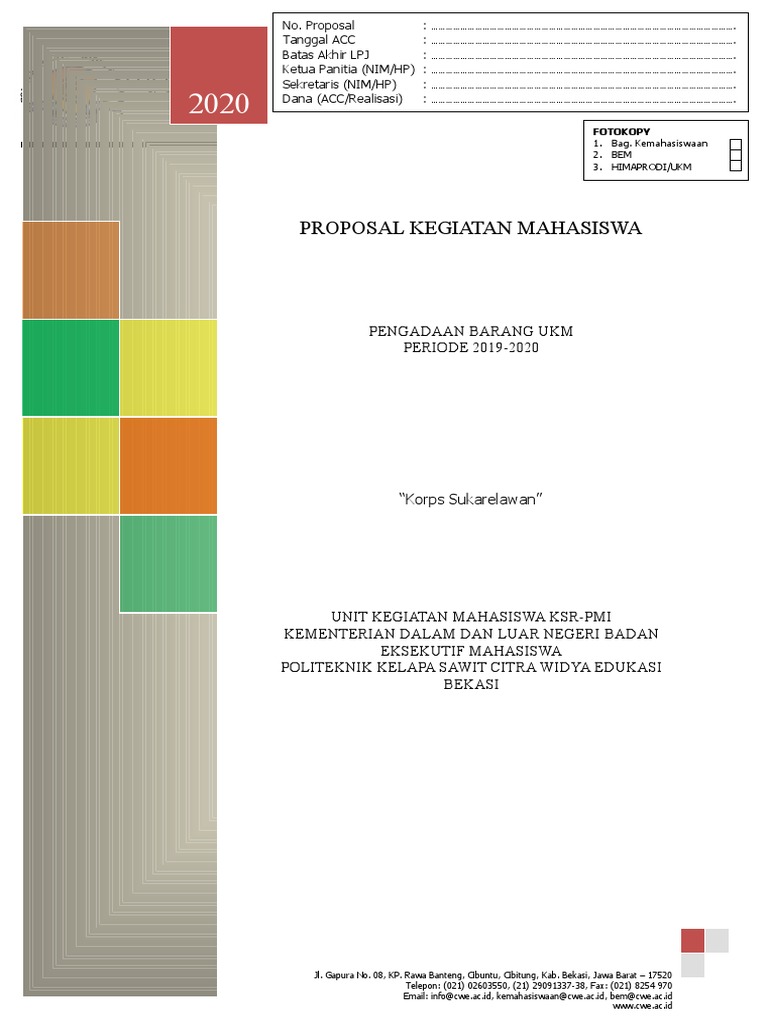 Proposal Pengadaan Barang 2020-2021 | PDF