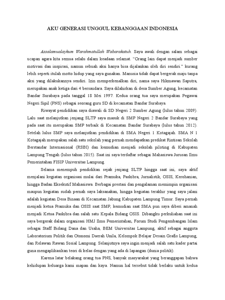 Essay Beasiswa Unggulan Aku Generasi Ung Pdf