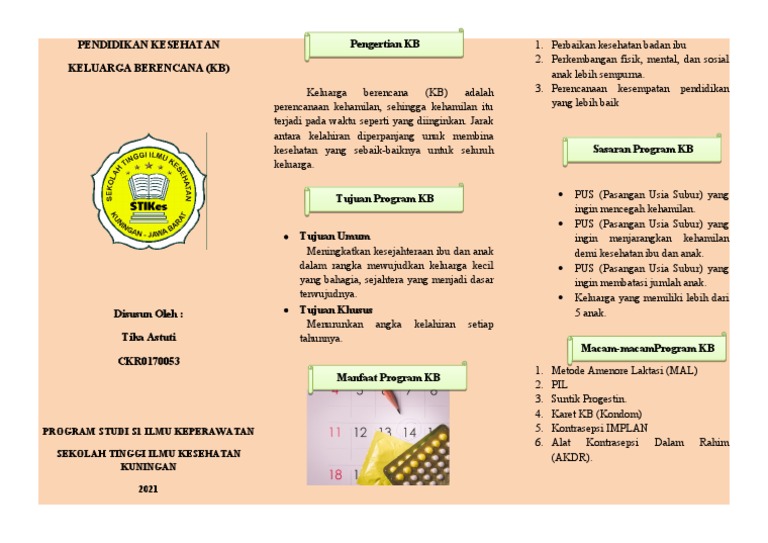 Pendidikan Kesehatan Keluarga Berencana (KB) Pengertian KB | PDF