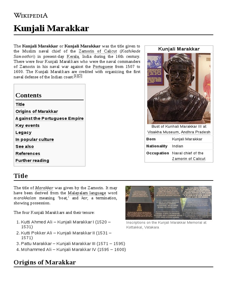 Kunjali Marakkar: Samoothiri) in Present-Day Kerala, India During The ...
