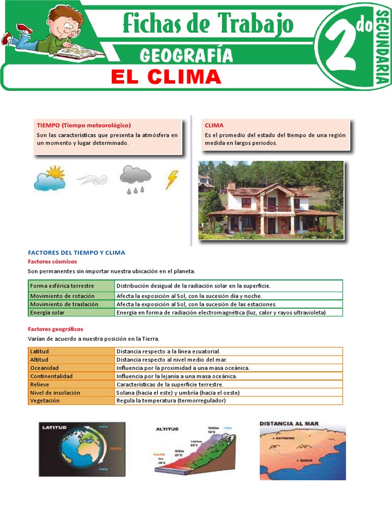 Factores del Clima para Niños | PDF | Clima | Atmósfera