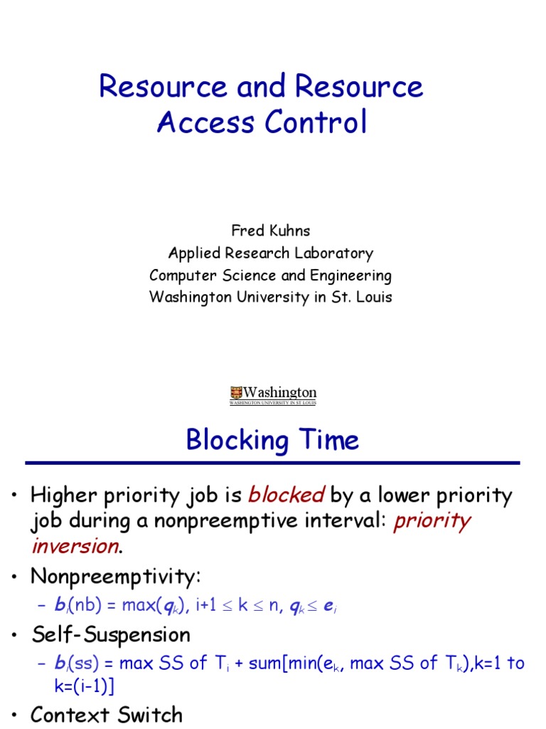 Resource and Resource Access Control | PDF | Scheduling (Computing ...
