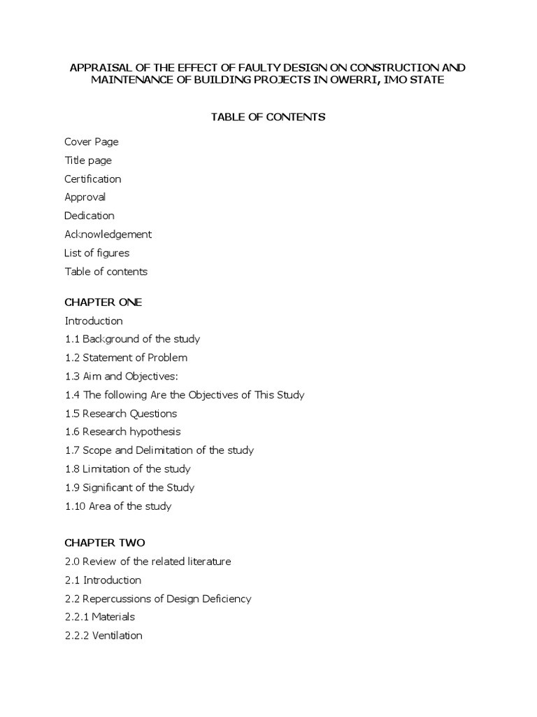 Appraisal of The Effect of Faulty Design On Construction and ...
