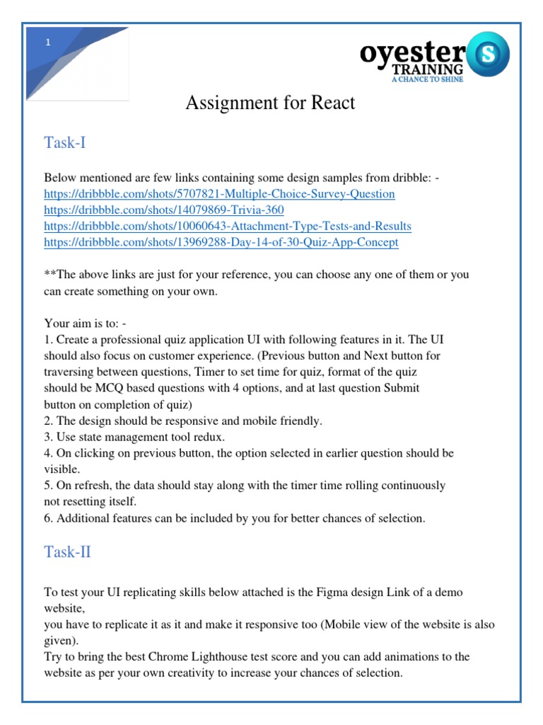 Assignment For React III | PDF