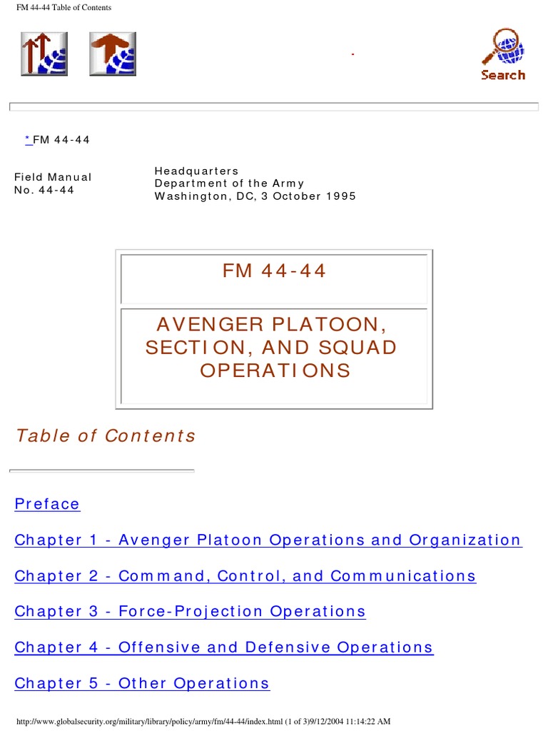 FM 44-44 Avenger Platoon | PDF | Platoon | Battalion