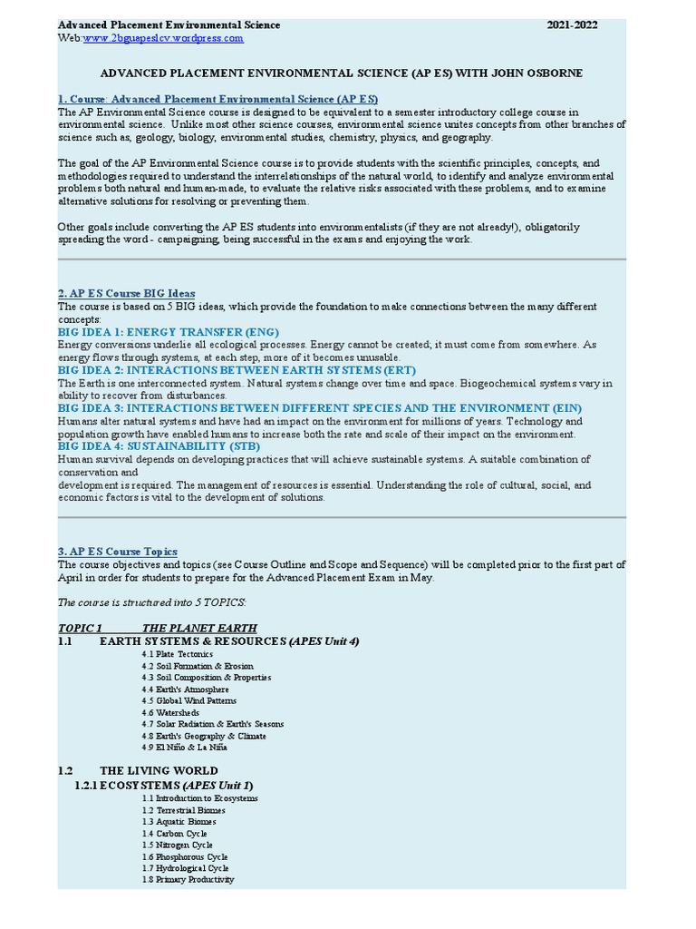 AP Environmental Science Guide | PDF | Sustainability | Ecosystem