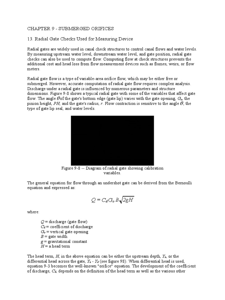 Radial Gate Flow Measurement Techniques | PDF | Chemical Engineering ...