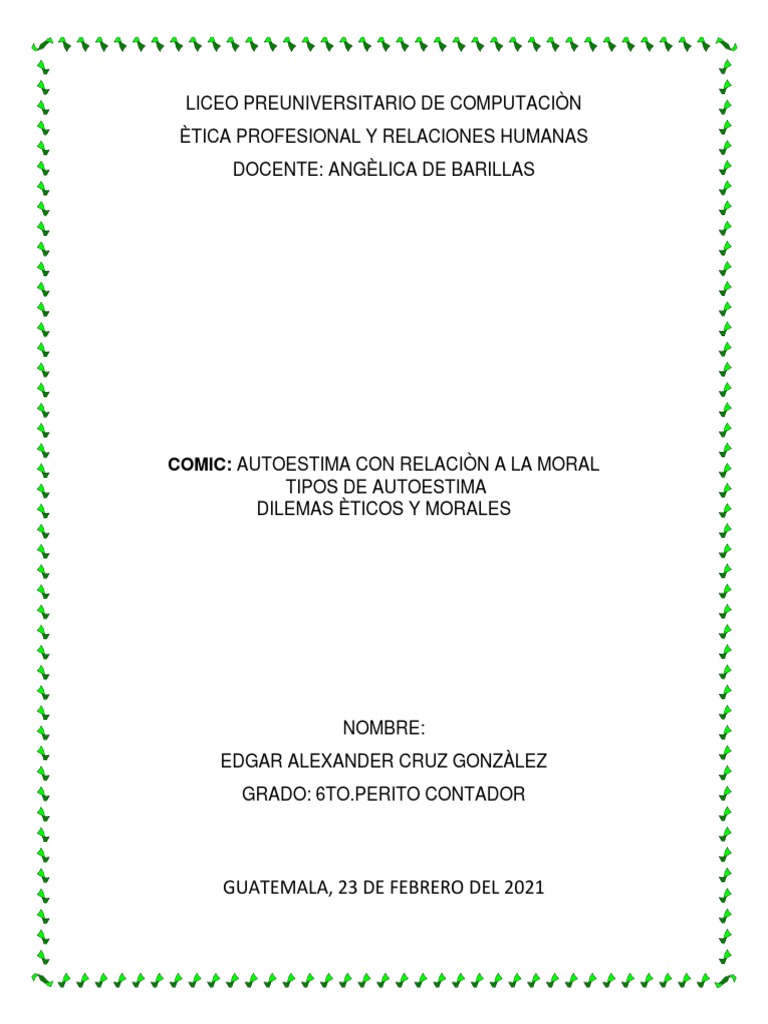 Comic | PDF | Autoestima | Moralidad