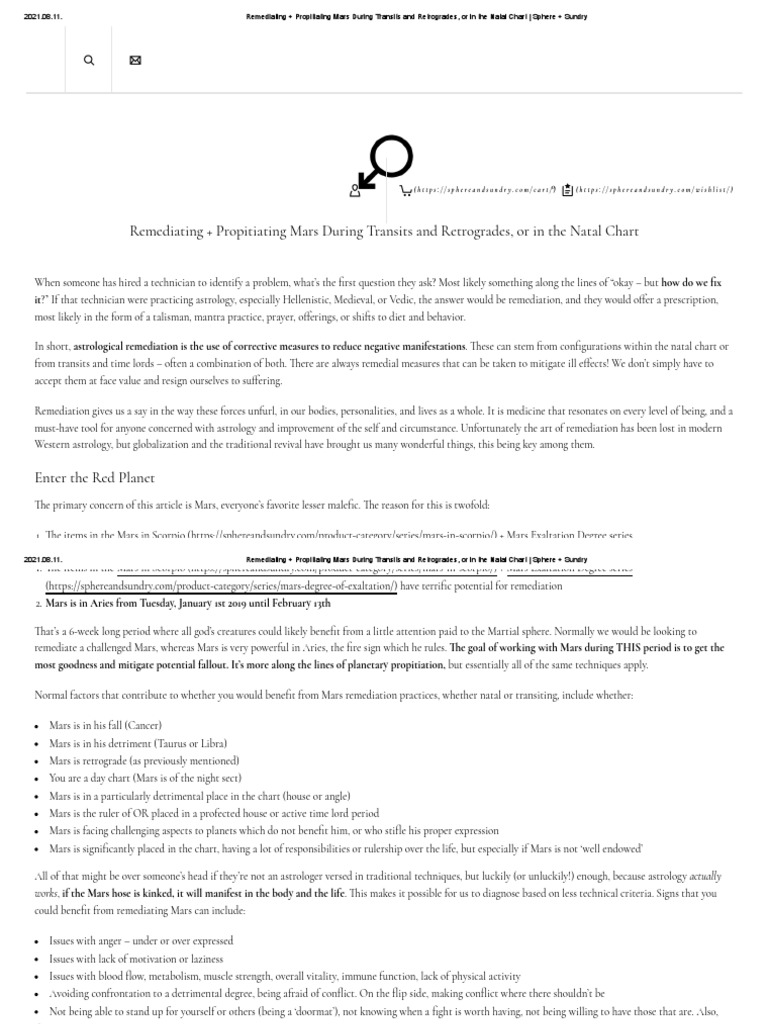 Remediating + Propitiating Mars During Transits and Retrogrades, or in ...