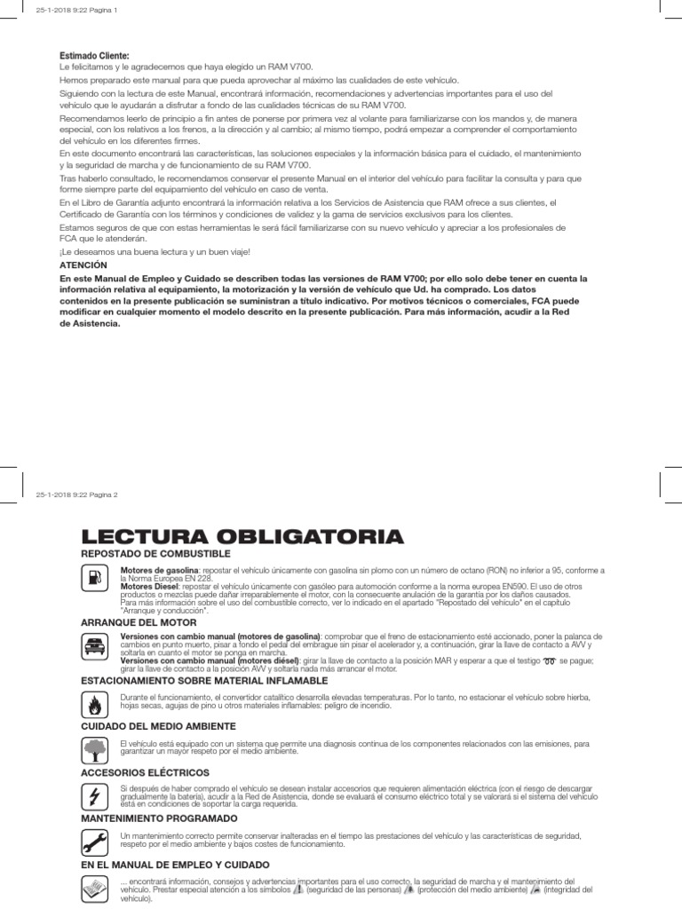 MANUAL RAM 700 CITY - Compressed | PDF | Gasolina | Combustible diesel