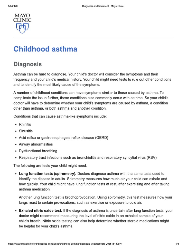 Diagnosis and Treatment - Mayo Clinic | PDF