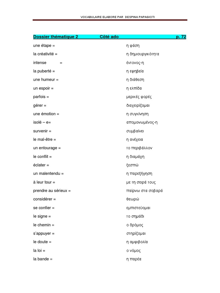 Vos Cles Nouneau Poyr Le Delf b2 - Lexique | PDF