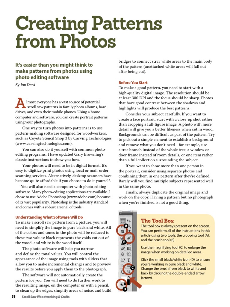 Create Scroll Saw Patterns from Photos | PDF | Image Editing | Adobe ...