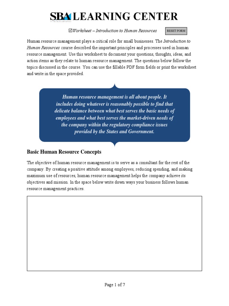 HR Worksheet | PDF | Human Resource Management | Human Resources