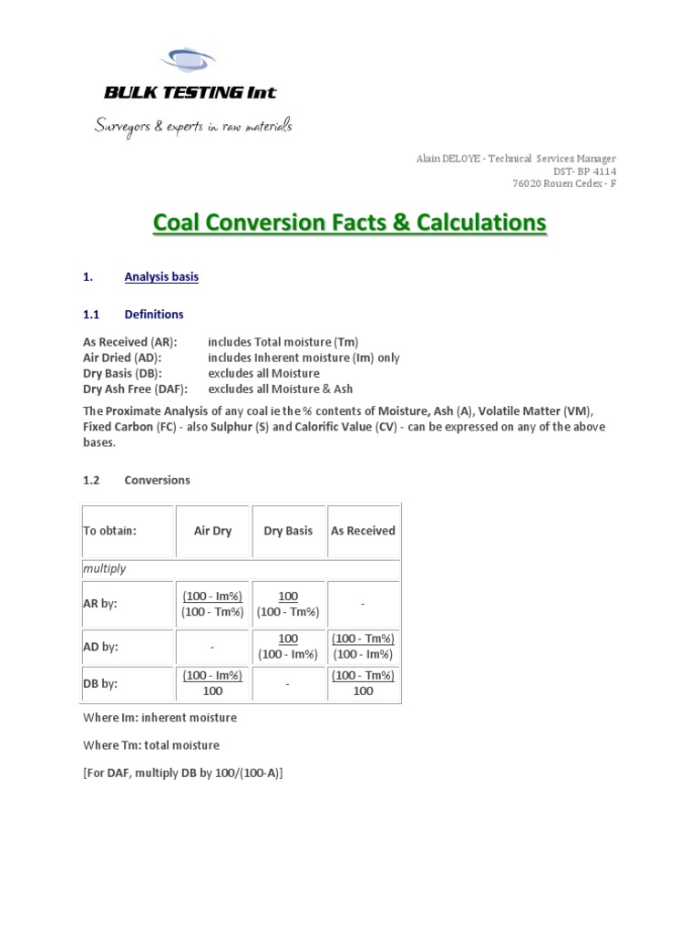 Coal Conversion Facts & Calculations: A Comprehensive Guide to ...