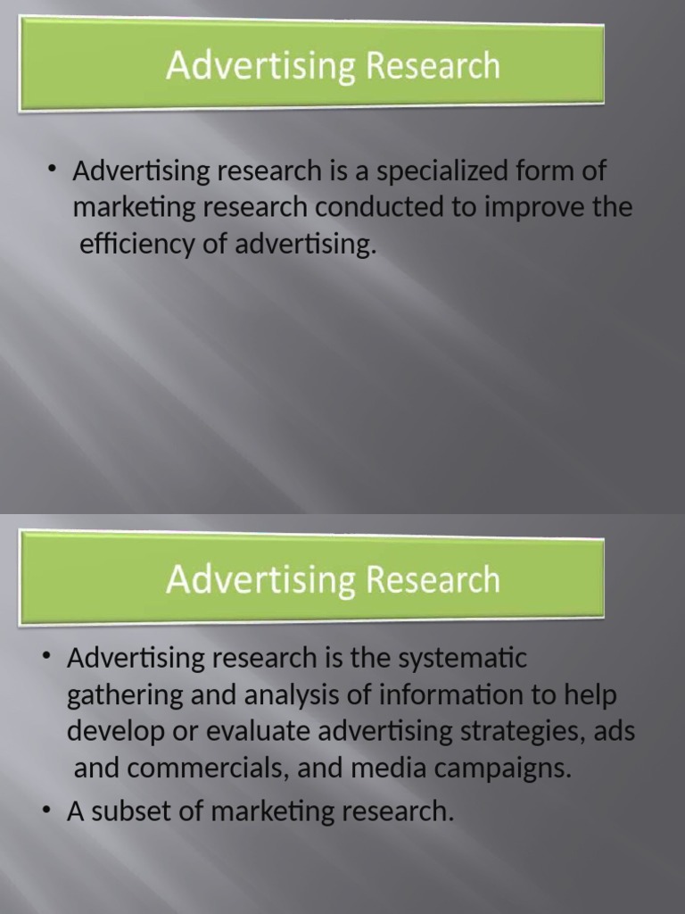 Advertising Research Is A Specialized Form of Marketing Research ...