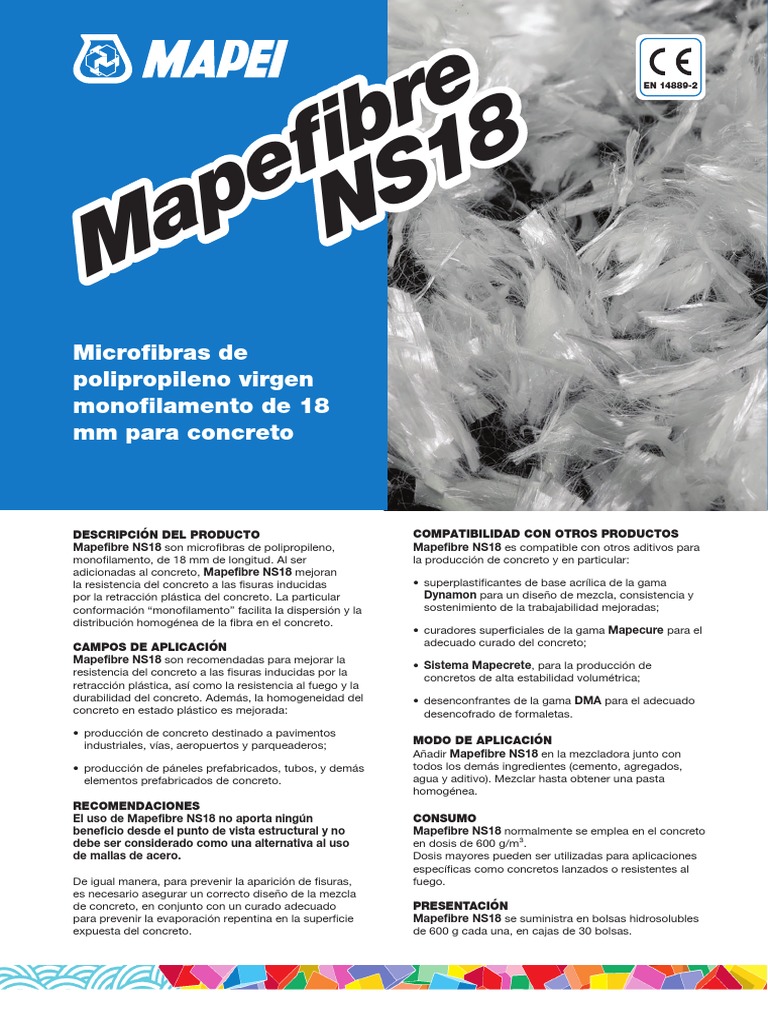6858 - Mapefibre NS18 - COL | PDF | Hormigón | Química